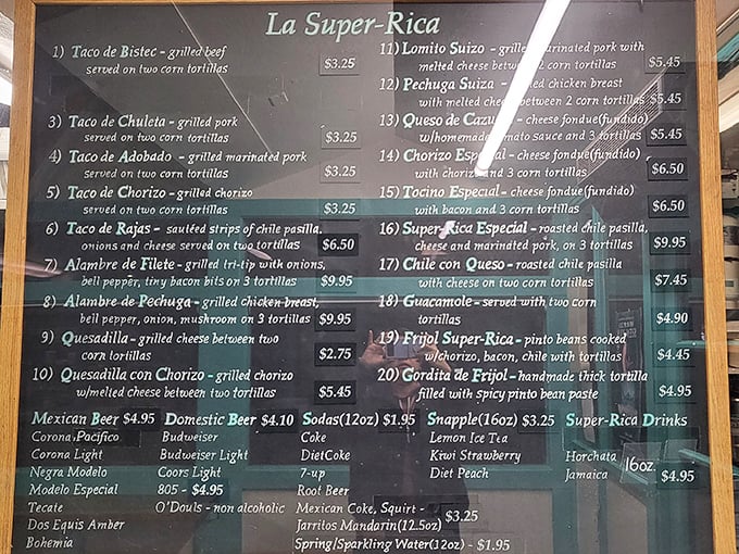 The menu board tells a delicious story in black and white. Each numbered item represents a potential life-changing culinary experience.