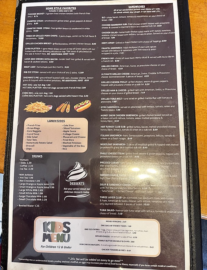 This menu reads like a diner mixtape: a little nostalgia, a little indulgence, and plenty of gravy on repeat.