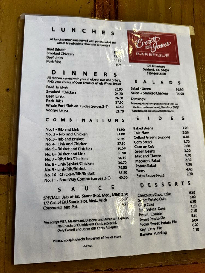 The menu reads like a carnivore's dream journal. Pro tip: anything with "combo" in the name means you don't have to choose just one meat.