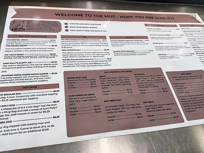 A menu that gets straight to the point&mdash;delicious food without pretense. The "Hope You Are Hungry" greeting isn't just polite, it's a fair warning.