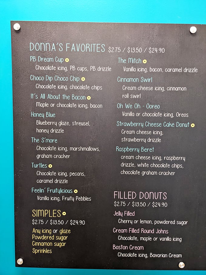 This menu board isn't just a list&mdash;it's a roadmap to happiness with stops at PB Dream Cup and Raspberry Beret.