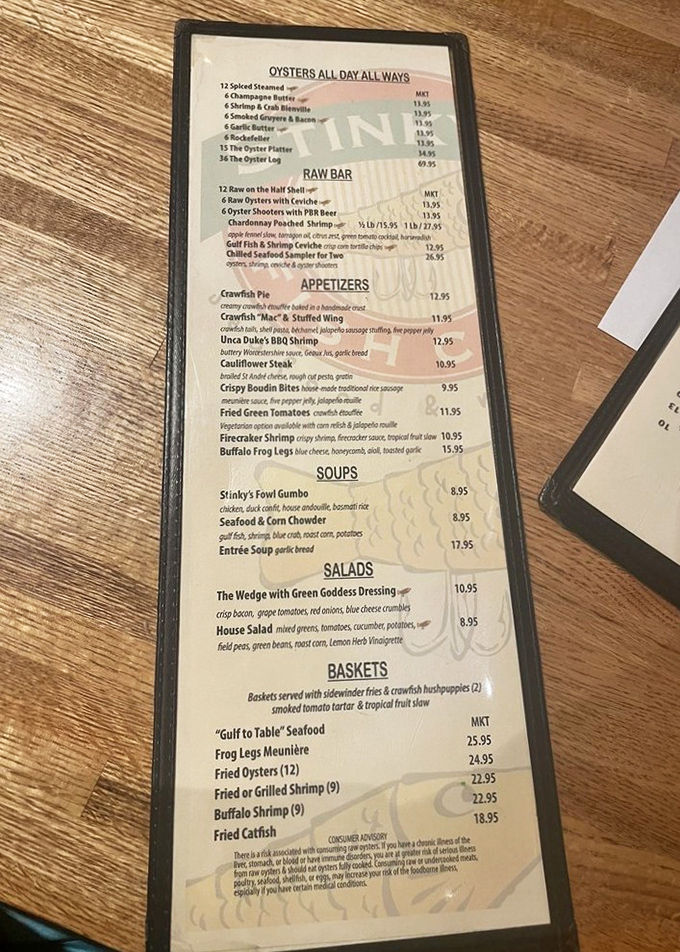 This menu isn't just a list of dishes&mdash;it's a love letter to Gulf seafood. "Oysters All Day All Ways" might be the most beautiful four-word poem ever written.