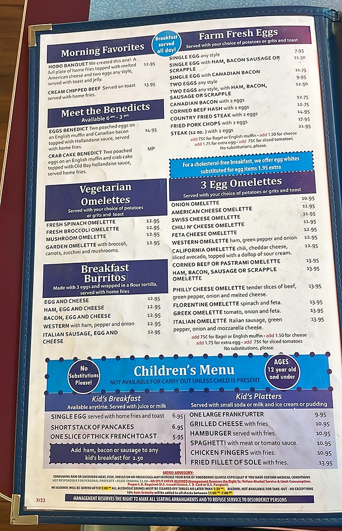 This menu isn't just a list of food&mdash;it's a roadmap to happiness. The "Hobo Banquet" alone is worth the trip to Baltimore.