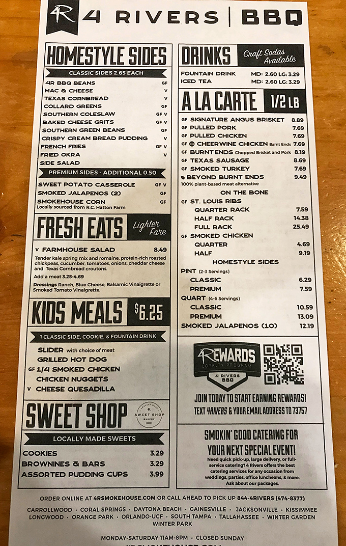 This menu isn't just a list of food &ndash; it's a roadmap to happiness with "Signature Angus Brisket" as your final destination.