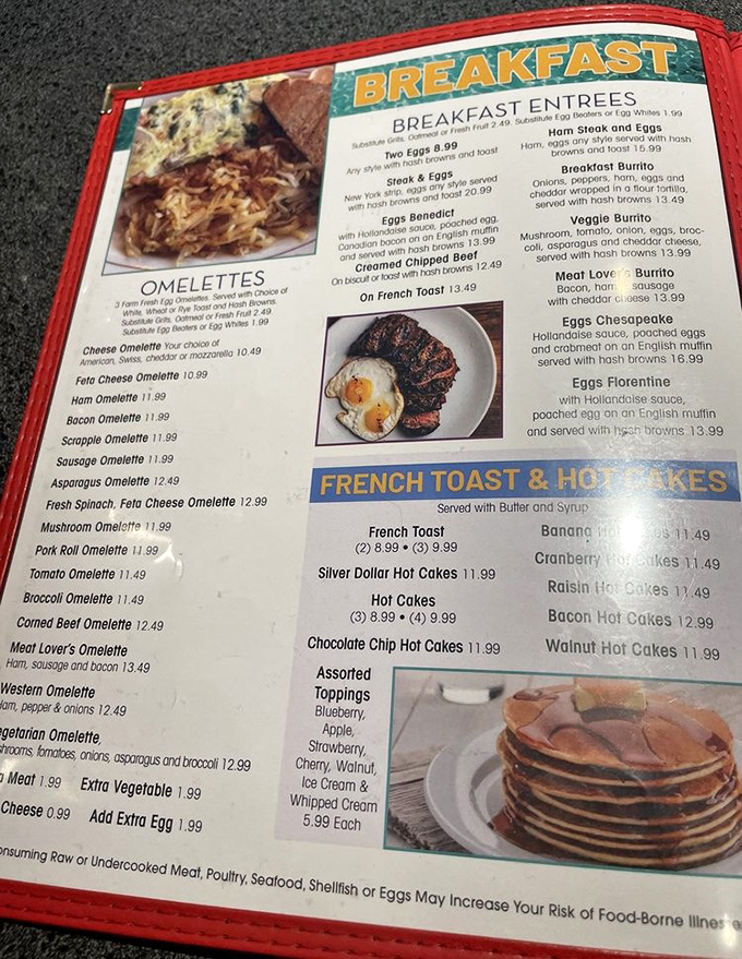 When a menu offers this many omelet options, you know someone takes breakfast seriously around here.