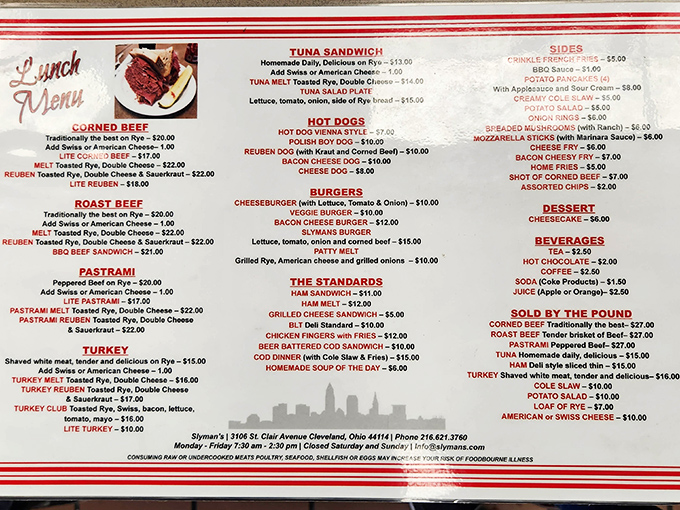 The menu at Slyman's reads like poetry to sandwich lovers. Each line promises a different path to deliciousness, with corned beef as the undisputed star.