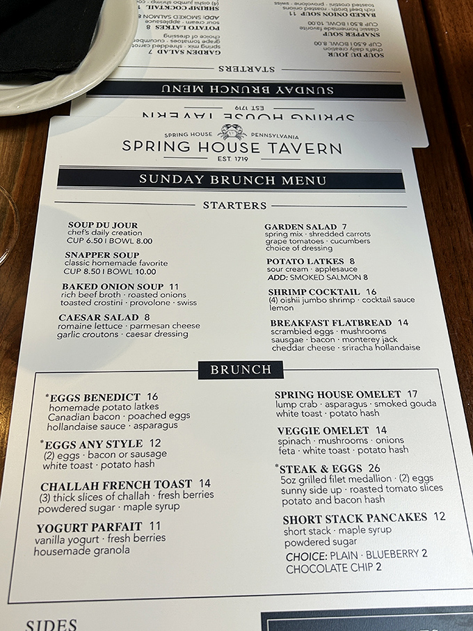 The Sunday Brunch menu reads like a love letter to morning indulgence, from challah French toast to crab-stuffed omelets.
