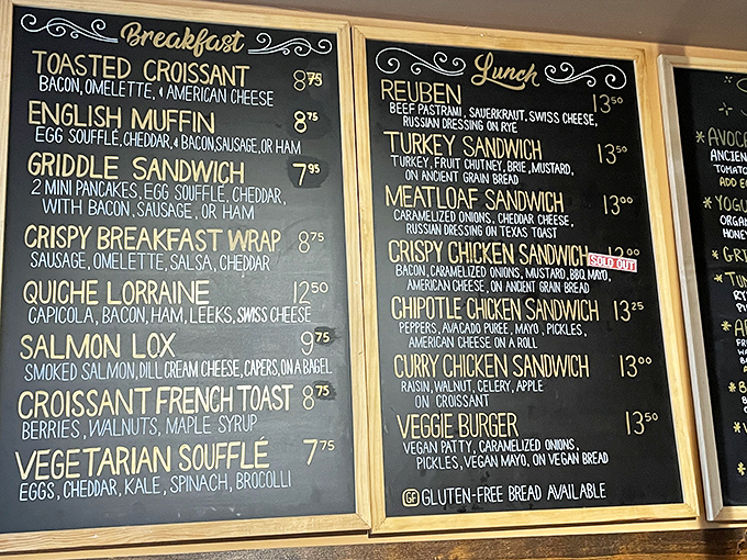 The chalkboard menu reads like poetry for the hungry&mdash;each item promising a delicious escape from ordinary lunch routines.