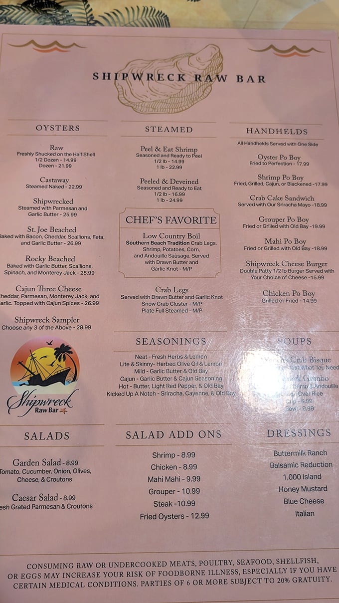 This menu isn't just a list of dishes&mdash;it's a treasure map to Gulf Coast delights where X marks the "oh my goodness, I need to try that."