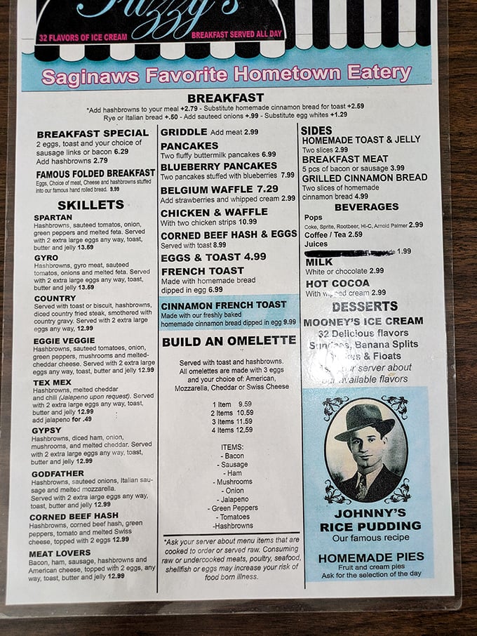 This menu isn't just a list of food&mdash;it's a roadmap to happiness. Johnny's Rice Pudding sitting there like the unsung hero it truly is.