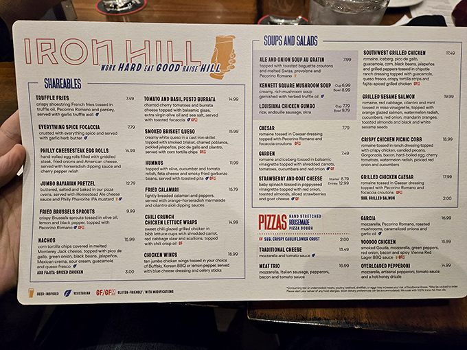 A menu that reads like a love letter to comfort food, with enough options to require a strategic game plan. Decision paralysis never tasted so good.