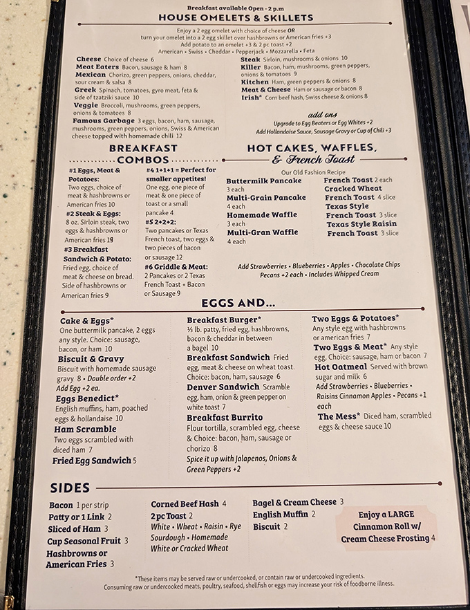 This menu isn't just a list of food&mdash;it's a roadmap to happiness. The "Famous Garbage" omelet might be the most deliciously misleading name in Wisconsin.