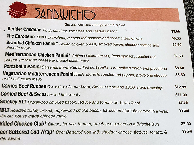 A sandwich menu that reads like poetry&mdash;each option more tempting than the last. The Bedder Cheddar calls my name!