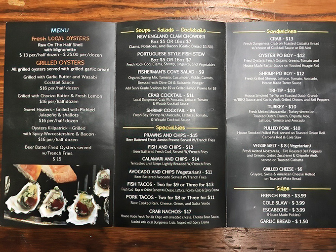 The menu board reads like a love letter to the Pacific&mdash;Dungeness crab, local oysters, and that legendary clam chowder that haunts your dreams after just one spoonful.