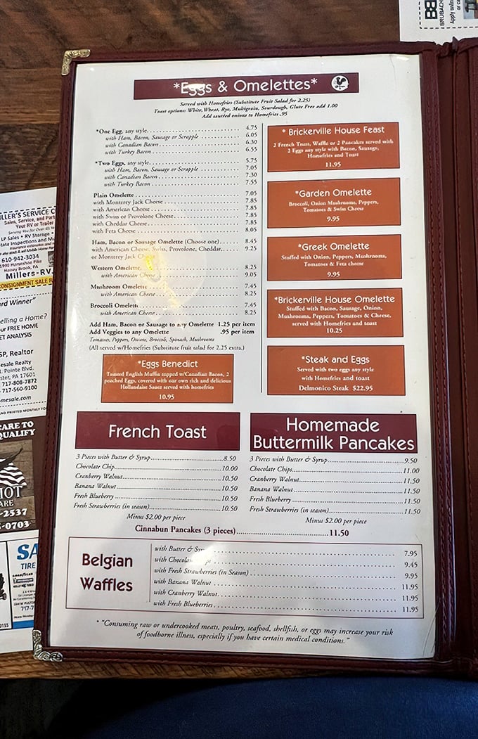 Breakfast all day? Yes, please! The menu reads like a love letter to morning classics with enough options to require a strategic approach.