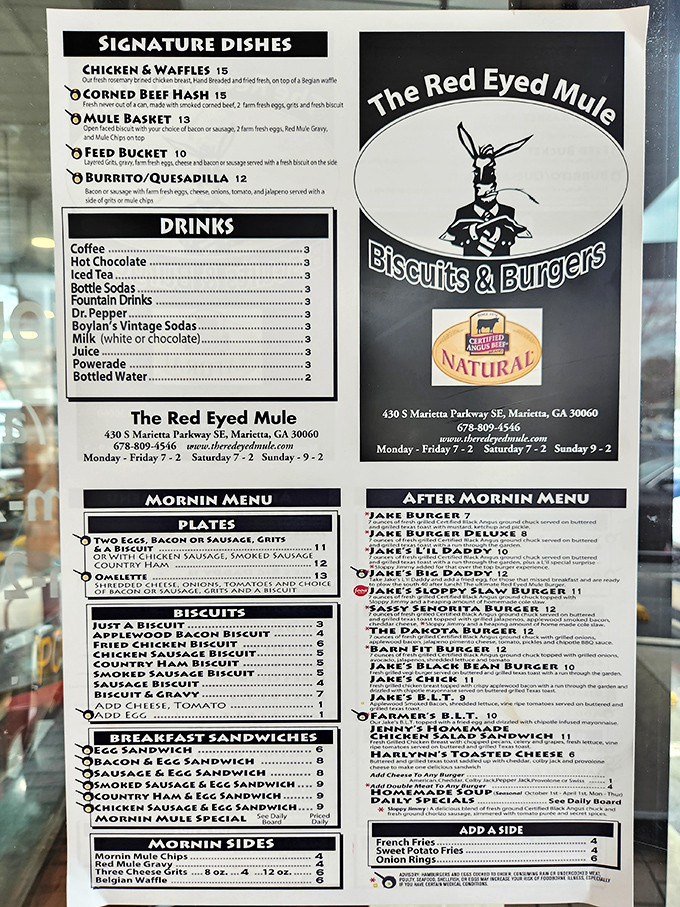 A menu that cuts straight to the chase&mdash;no fancy descriptions needed when the food speaks this eloquently.