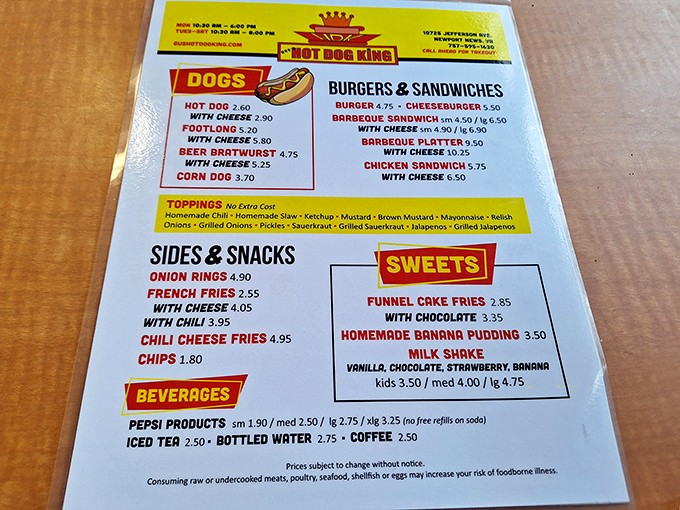 The menu board &ndash; a beautiful haiku of hot dog possibilities. Simple, straightforward, and guaranteed to make your stomach growl.