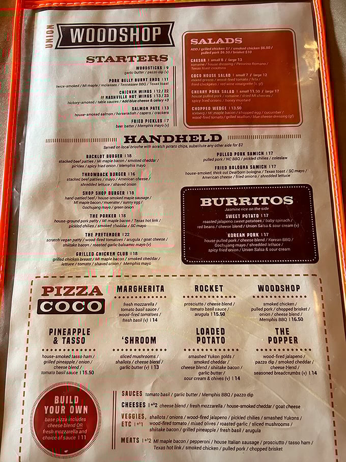 The menu reads like a love letter to smoked meats and wood-fired delights. Decision paralysis has never been so delicious.