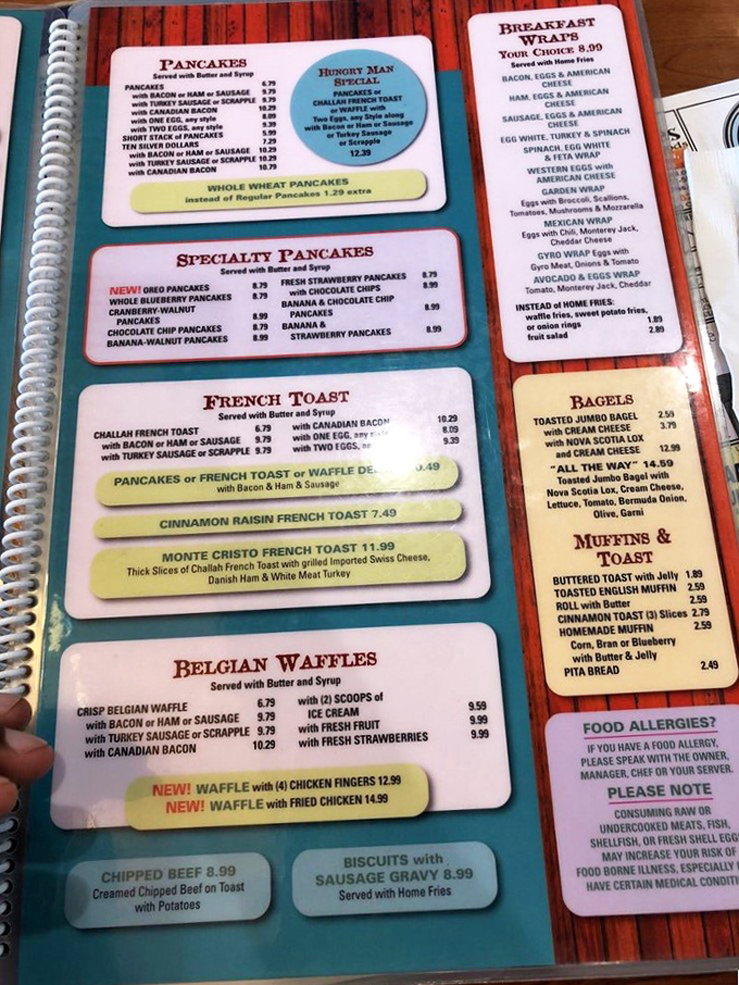 The menu reads like a novel where every chapter ends with "and then they were deliciously full." Decisions, decisions!