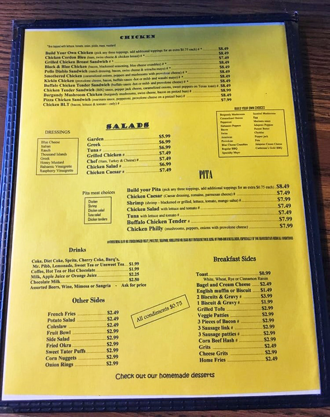 A menu that reads like a Southern grandmother's recipe box exploded in the best possible way.