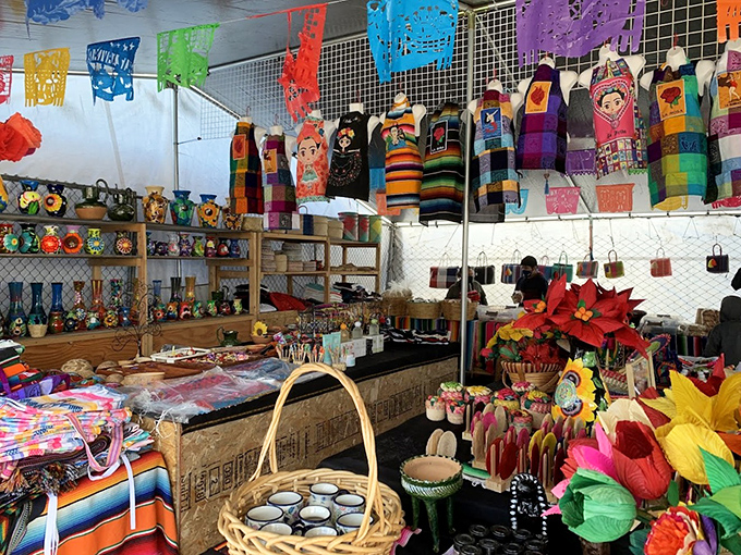 A kaleidoscope of Mexican handicrafts transforms everyday items into works of art. That poinsettia would definitely spark joy in Marie Kondo's world.