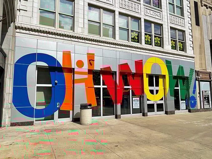 Colorful letters spell out civic pride in a city that's mastered the art of affordable living.