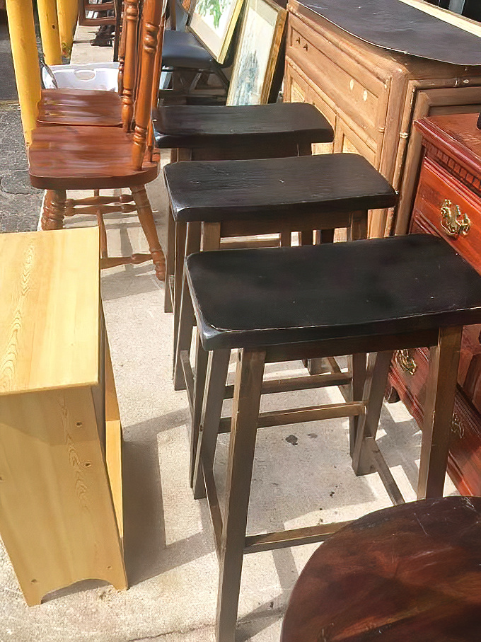 Outdoor furniture displays prove that patio season never ends when the prices are this inviting.