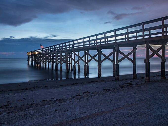 Twilight transforms this wooden pier into something magical. Like a pathway to the stars, it stretches into the Gulf's gentle evening waters.