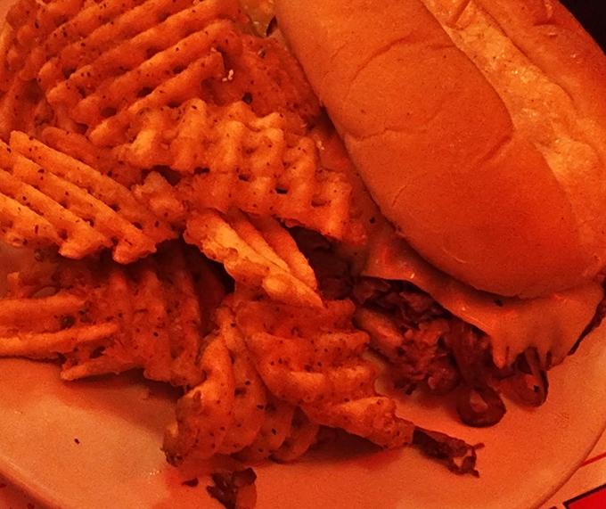Those waffle fries aren't just a side dish&mdash;they're a supporting actor deserving of their own standing ovation alongside that magnificent sandwich.
