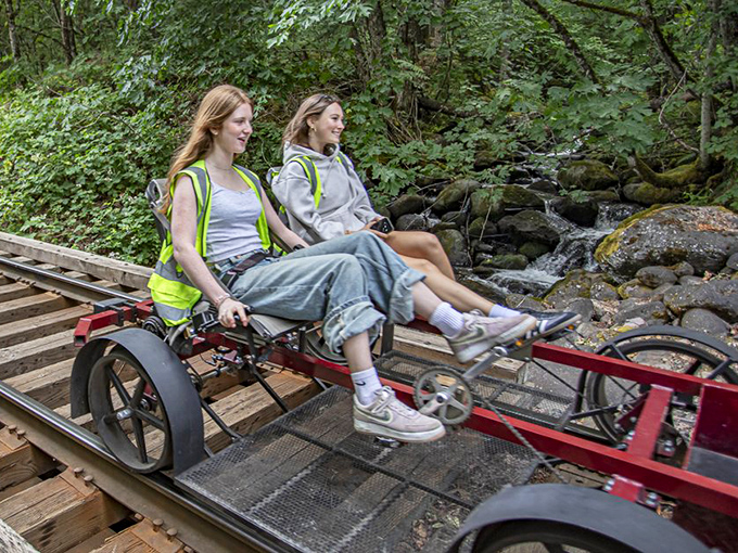 These ingenious rail bikes combine the freedom of cycling with the nostalgia of train tracks&mdash;no balancing required, just pure joy.