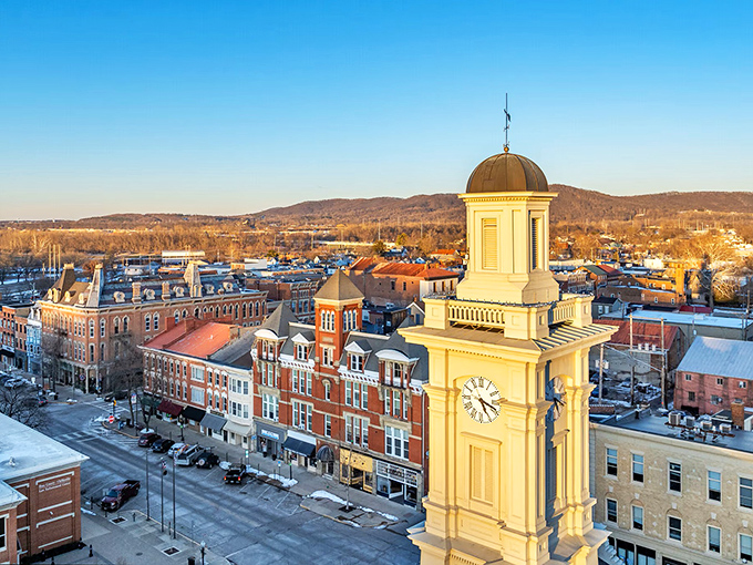 The courthouse clock tower stands sentinel over downtown, a golden reminder that in Chillicothe, time moves at a pace you can actually afford to enjoy.