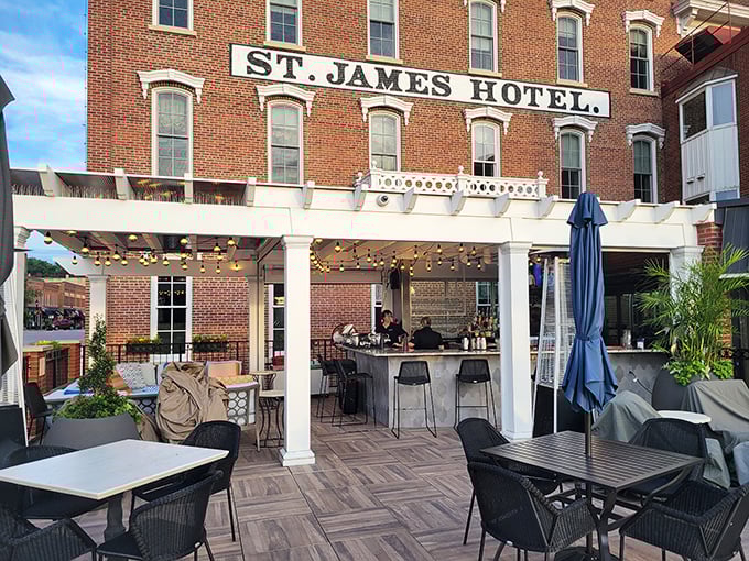 The St. James Hotel's rooftop patio offers the perfect perch for sunset cocktails and Mississippi River views worth lingering over.