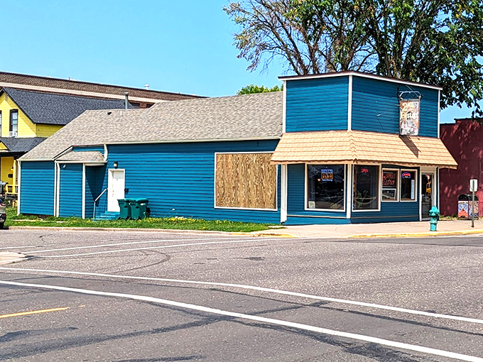 This blue building might not win architectural awards, but in small towns, it's often the unassuming spots that serve the most memorable meals.