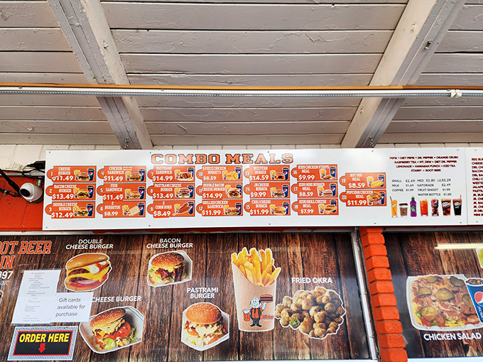 Wilkin's menu board tells a story of American classics done right, where combo meals aren't just numbered options but pathways to happiness.