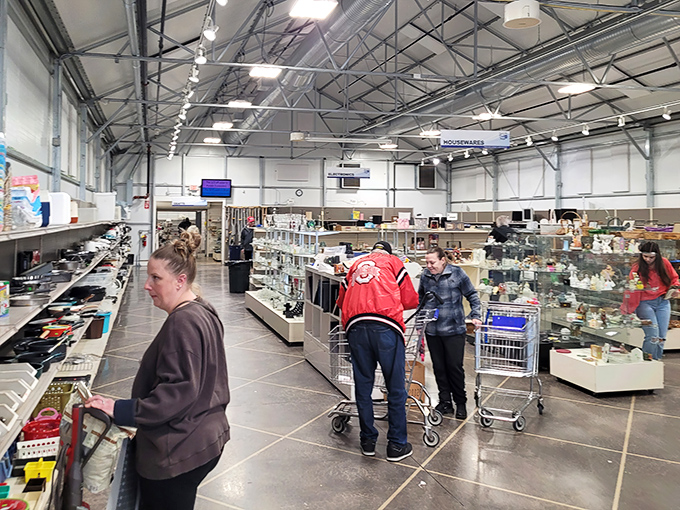 The spacious, warehouse-style layout means you can actually browse without performing contortionist moves between crowded racks. A thrifter's dream come true!