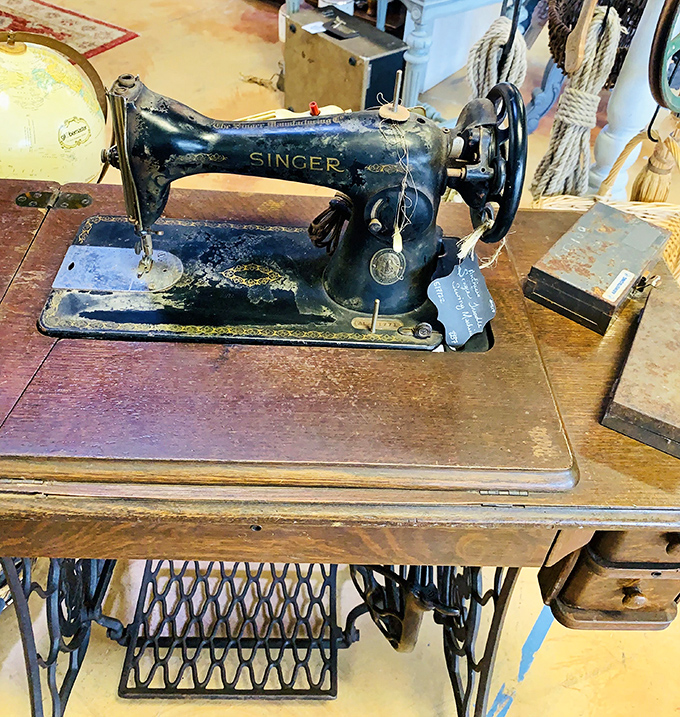 This Singer sewing machine has created more stories than Netflix. Imagine the wedding dresses, baby clothes, and curtains it's witnessed through the decades.
