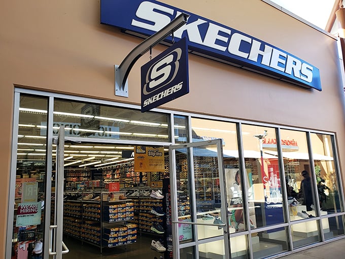 At Skechers, the wall-to-wall selection of comfortable footwear proves that mercy for your feet doesn't have to empty your bank account. 