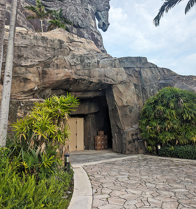 Behind every great mythological battle lies practical storage space - fantasy meets Florida functionality perfectly.