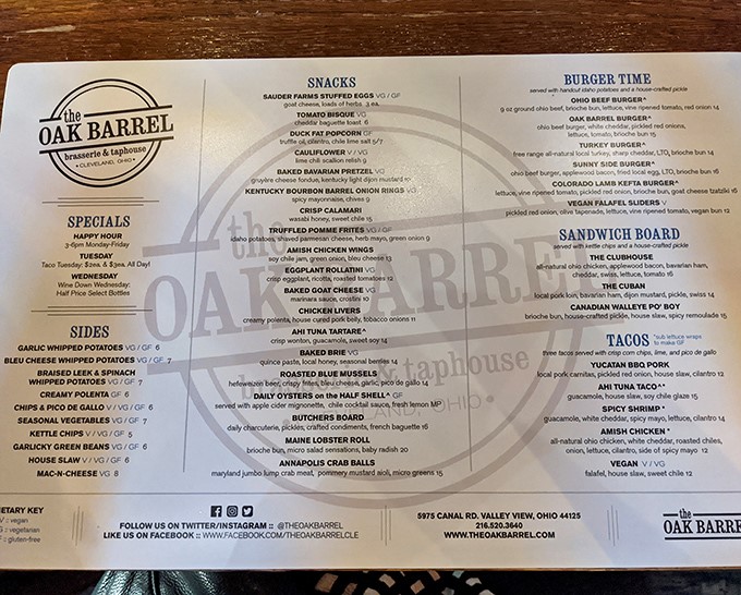 The menu reads like a love letter to Midwest comfort food with a gourmet twist &ndash; each description a promise of flavors to come.