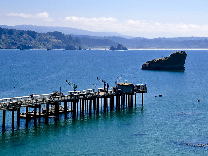 That pier isn't just functional&mdash;it's the front porch to the Pacific, where fishing boats and daydreamers share equal billing.
