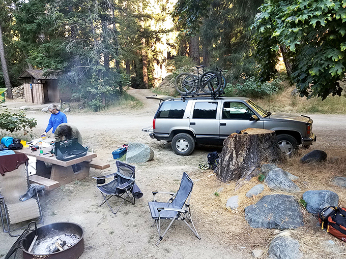Camping in Downieville: where "roughing it" still includes mountain views that millionaires can't buy at any price.