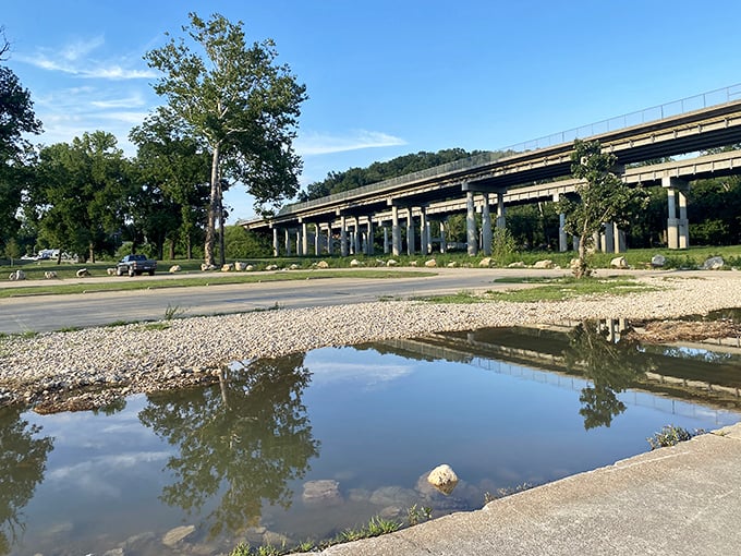 The riverfront park offers a peaceful glimpse of Van Buren's lifeblood &ndash; the Current River &ndash; where nature and infrastructure meet in perfect harmony.