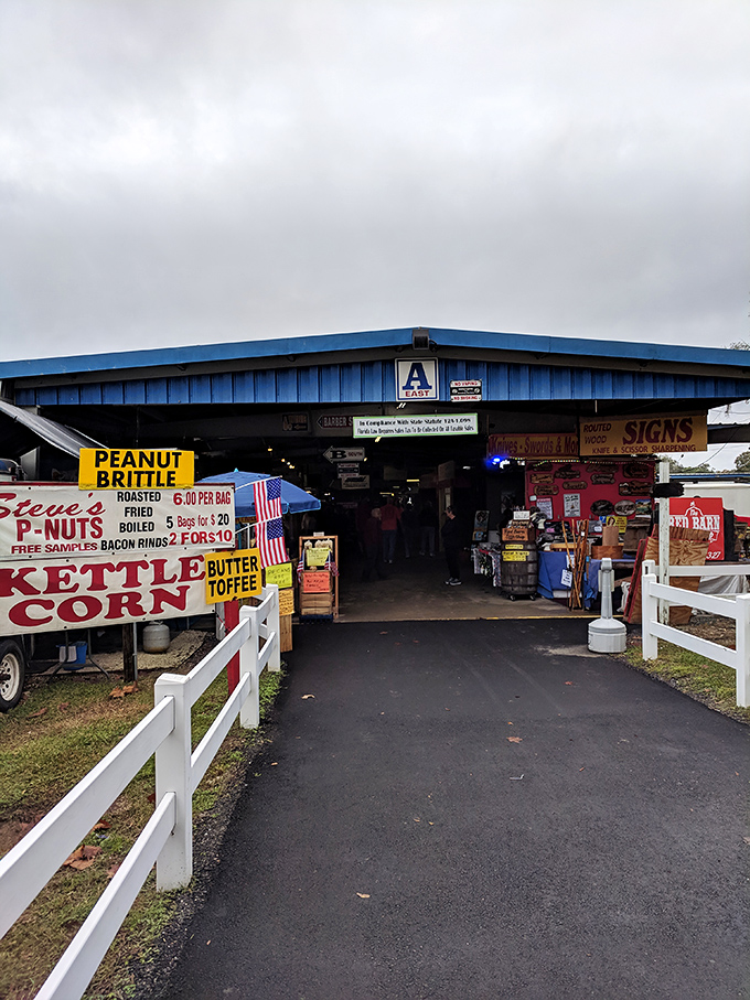 Step into snack heaven! Peanut brittle, kettle corn, and fried p-nuts beckon from the entrance &ndash; the unofficial welcome committee of flavor.