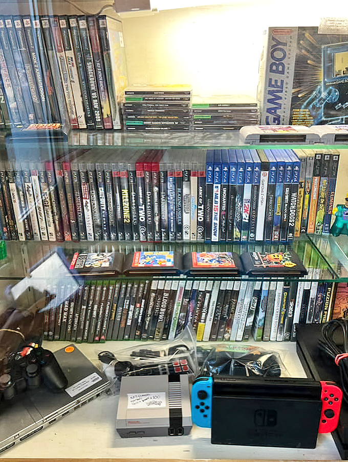 Gaming nirvana for the nostalgic soul! From Nintendo classics to modern Switch controllers, this booth is where allowance money goes to be reincarnated.