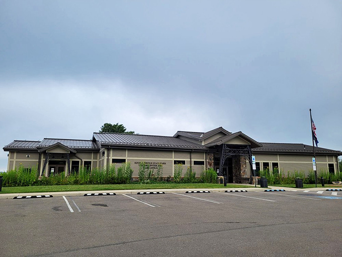 Modern comfort meets wilderness wonder. The Kinzua Bridge State Park visitor center welcomes explorers with exhibits and amenities before they venture to the main attraction.
