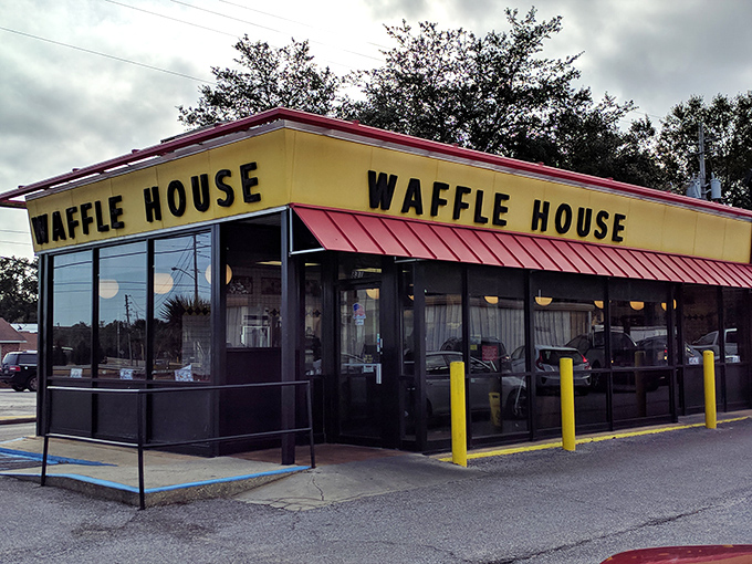 Where retirement dreams include 3 AM waffles without judgment. This yellow beacon has saved many a late night and early morning.