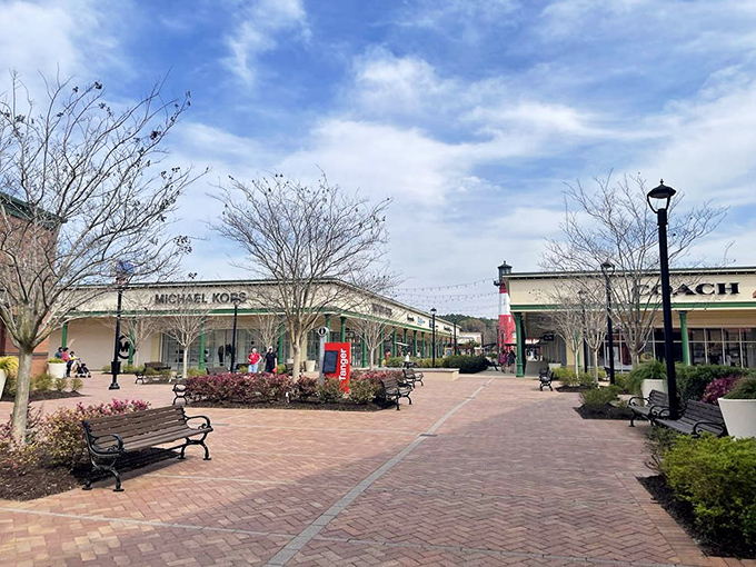 Michael Kors on one side, Coach on the other &ndash; the brick-paved walkways create a Main Street feel where your credit card is the mayor.