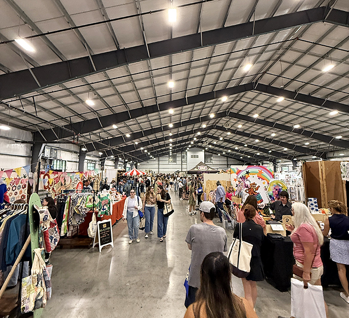 Another view of the bustling indoor market shows the perfect balance of order and chaos – a treasure hunter's paradise where patience is always rewarded.