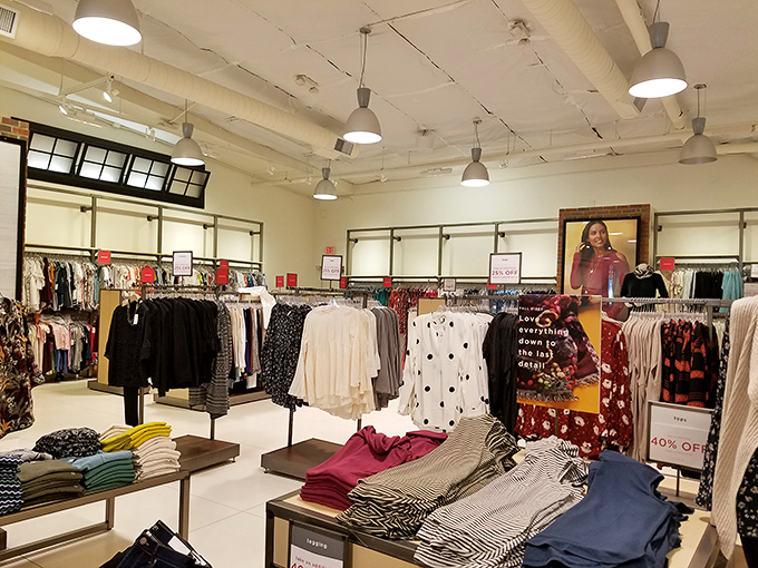 The women's clothing section offers everything from polka dots to stripes. Your closet is already clearing space.