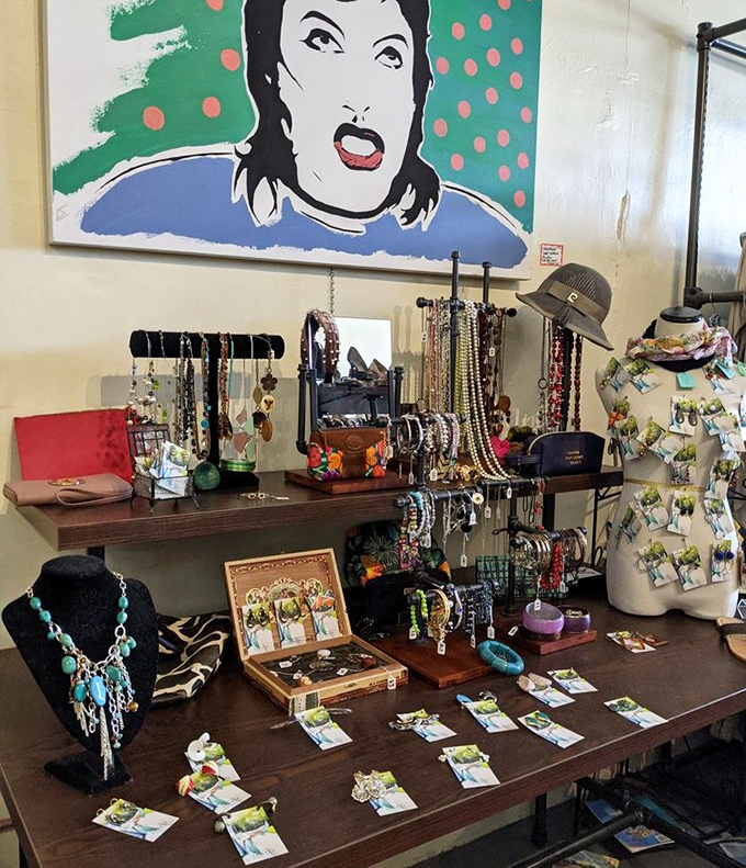 Jewelry displays that would make Elizabeth Taylor nod in approval—affordable glamour arranged with an artist's eye for detail.